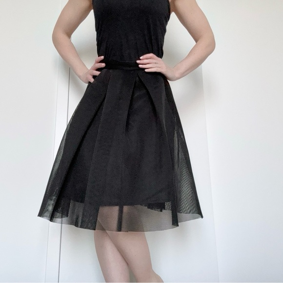 Forever 21 | Skirts | Forever 2 Black Mesh Midi Aline Skirt Goth ...